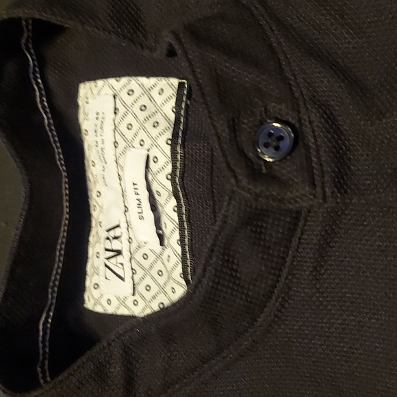 Zara | Shirts | Japanese Collar On Black Linen Knit Button Down By Zara ...